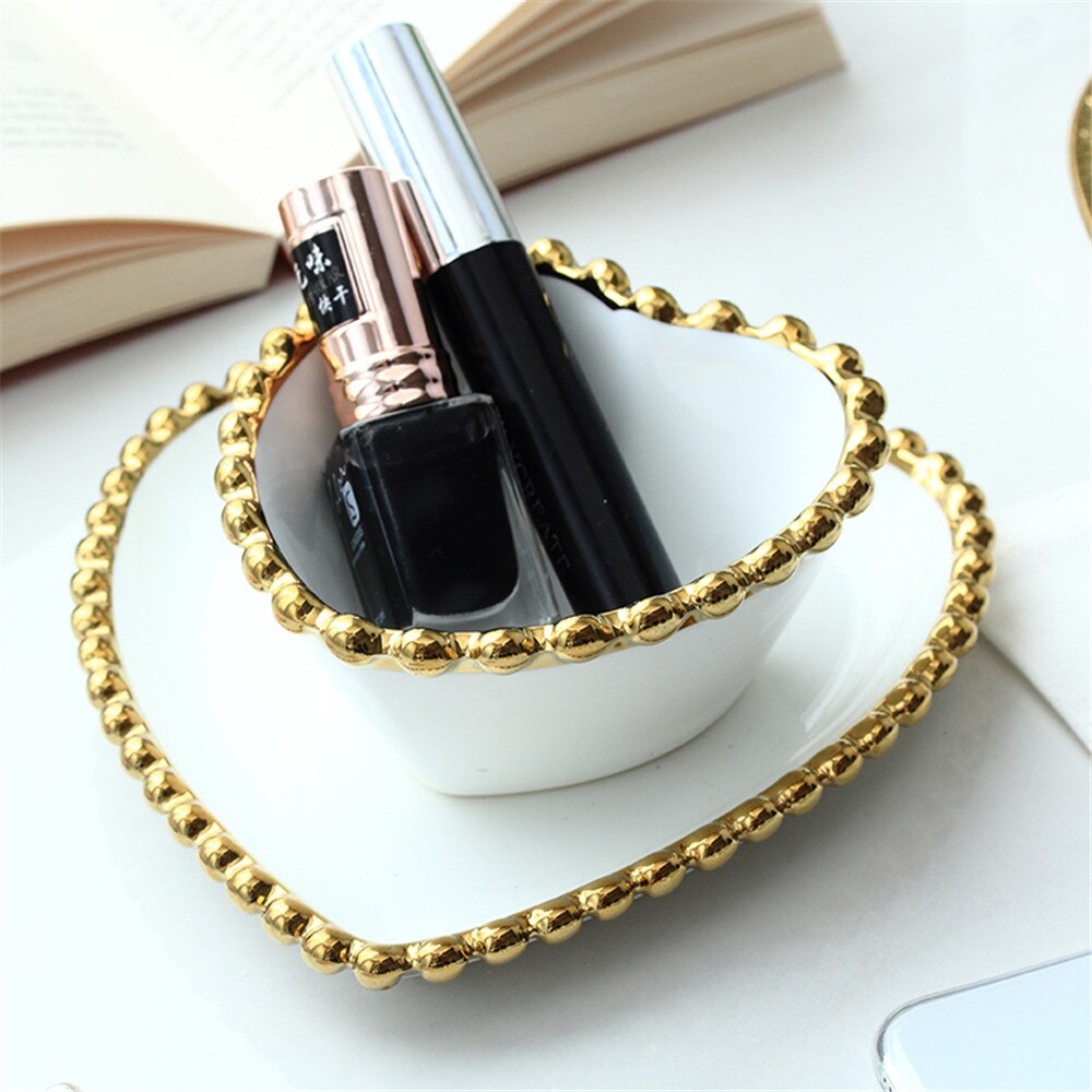Nordic Hartvorm Gouden Velg Sieraden Opslag Trays ... – Grandado