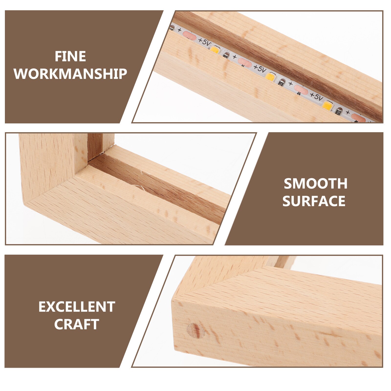 Simple Glowing Photo Frame Wooden LED Photo Holder... – Grandado