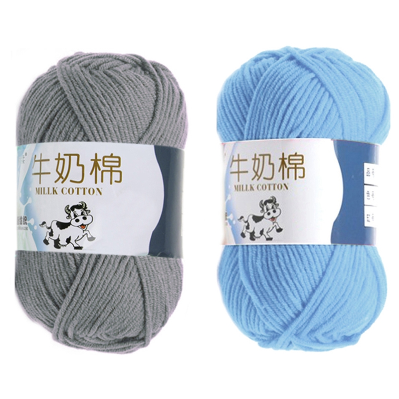 2 Group Milk Cotton Wool Yarn for Hand Knitting So... – Grandado