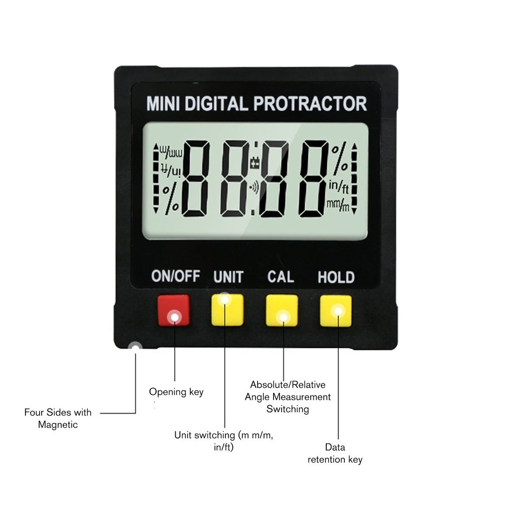 Mini Magnetic Digital Protractor 360 Degree Level ... – Grandado