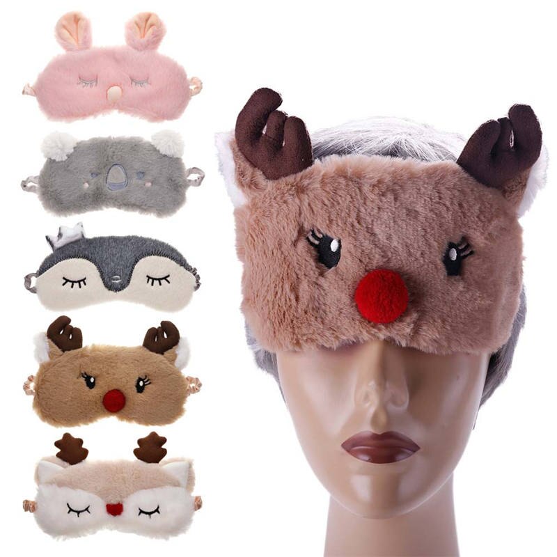 1Pc Sleep Eye Mask Cute Plush Eye Cover Kids Sleep... – Grandado