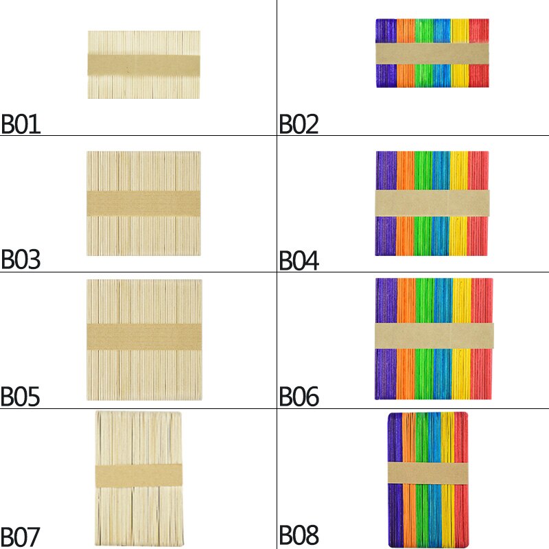 50pcs Multi Size Colorful Wooden Popsicle Sticks N... – Vicedeal