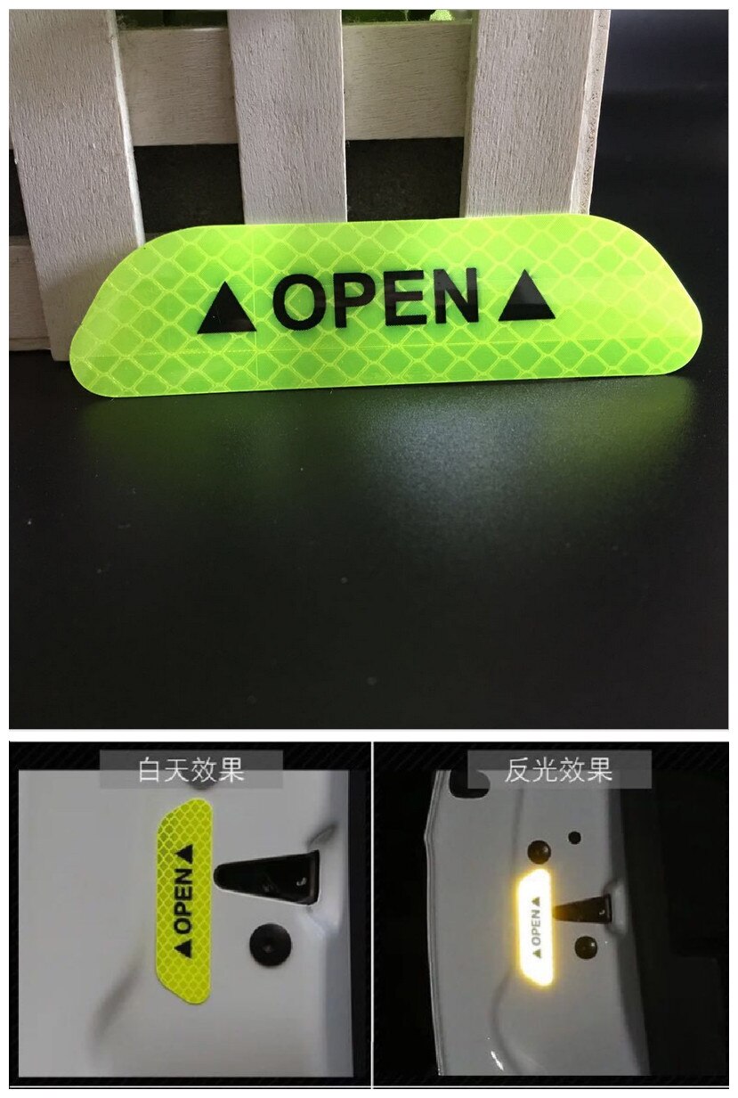 4 universele Auto Deur Open Sticker Reflecterende ... – Grandado