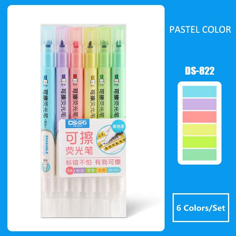 6PCS/Set Candy Color Erasable Highlighters Art Mar... – Grandado