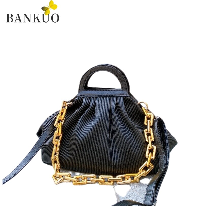 BANKUO Womens Bags Spring Leather Pleated Handbag ... – Grandado