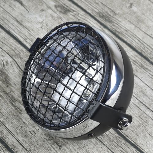 6.5 inch Vintage motorcycle Headlight Mesh Grid St... – Grandado