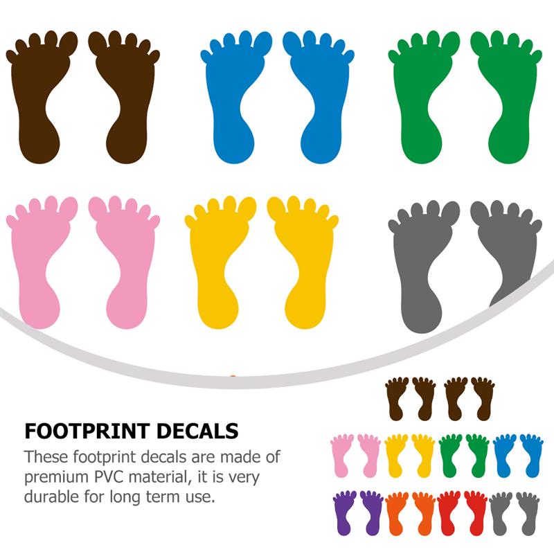 10 Pairs Floor Footprint Decals PVC Footprint Deca... – Grandado