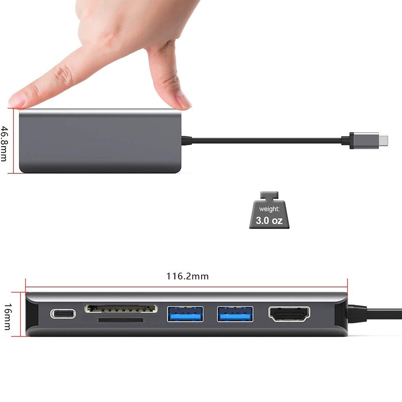Hub USB C Hub 4K HD 7 en 1 Tipo C Hub con 4K HDMI ... – Grandado
