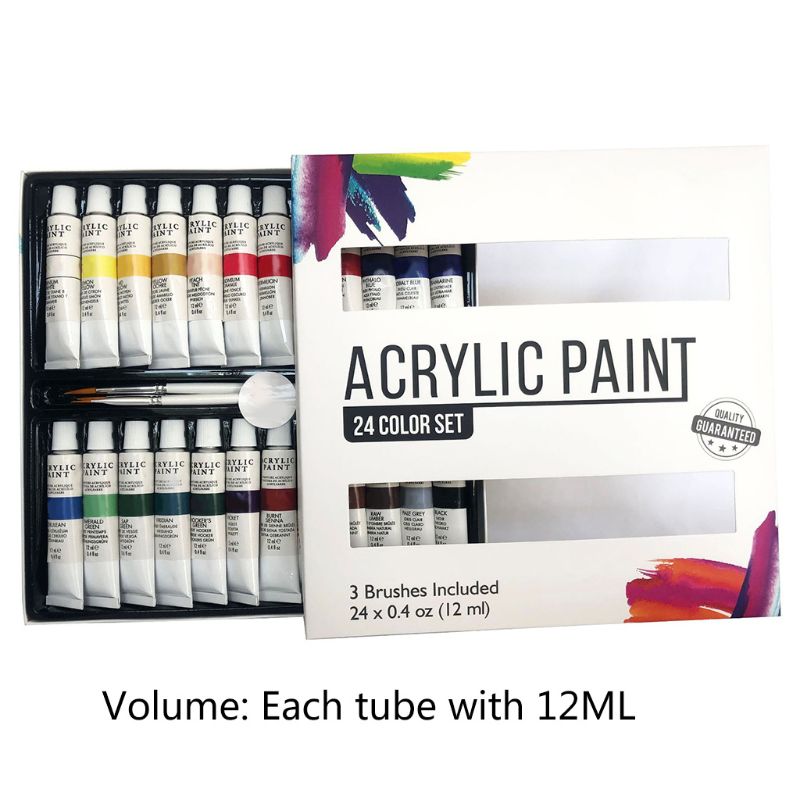 Acryl Verf Set 24 Kleur Buizen Van 0.4 Oz (12 Ml) ... – Vicedeal