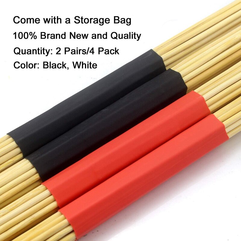 2 Pairs Drum Sticks Brushes Rods Rute Jazz Drumsti... – Vicedeal