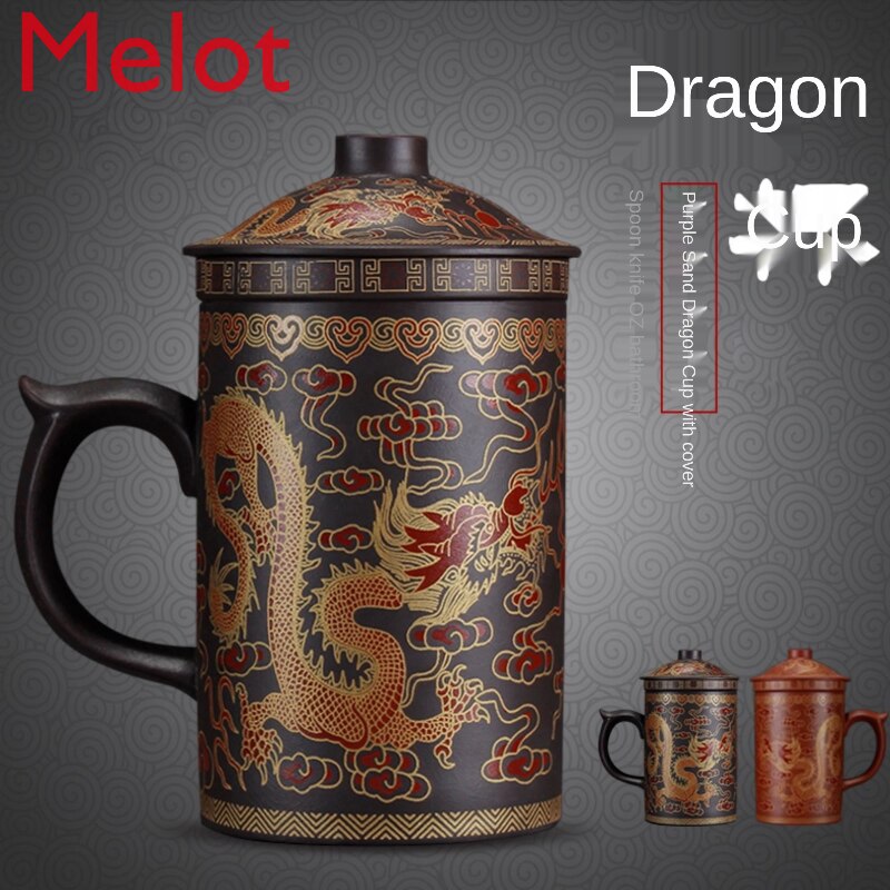 Tazza da tè in sabbia viola con coperchio e rivest... – Grandado