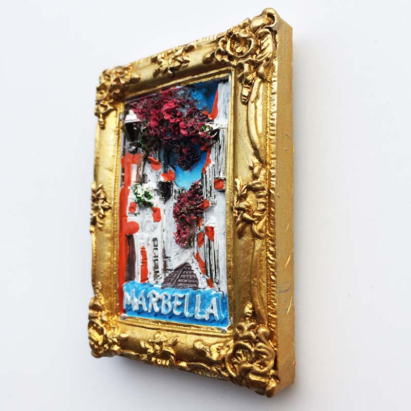 fridge magnet Marbella Spain souvenir street flowe... – Grandado