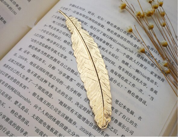 1Pcs Metal Feather Bookmark Vintage Page Book Mark... – Grandado