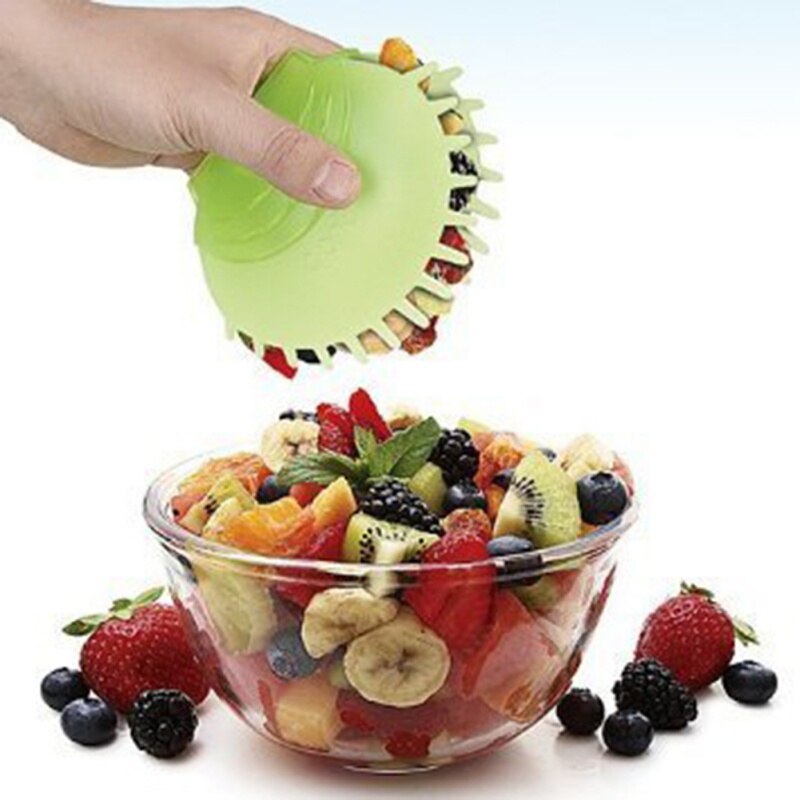 Hand sallad klipp grönsaker bunt-kiwi bär med bekv... – Vicedeal