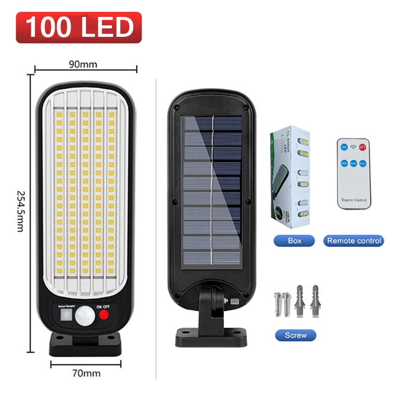 Solar Light 128 COB Large Outdoor Solar Street Lig... – Grandado