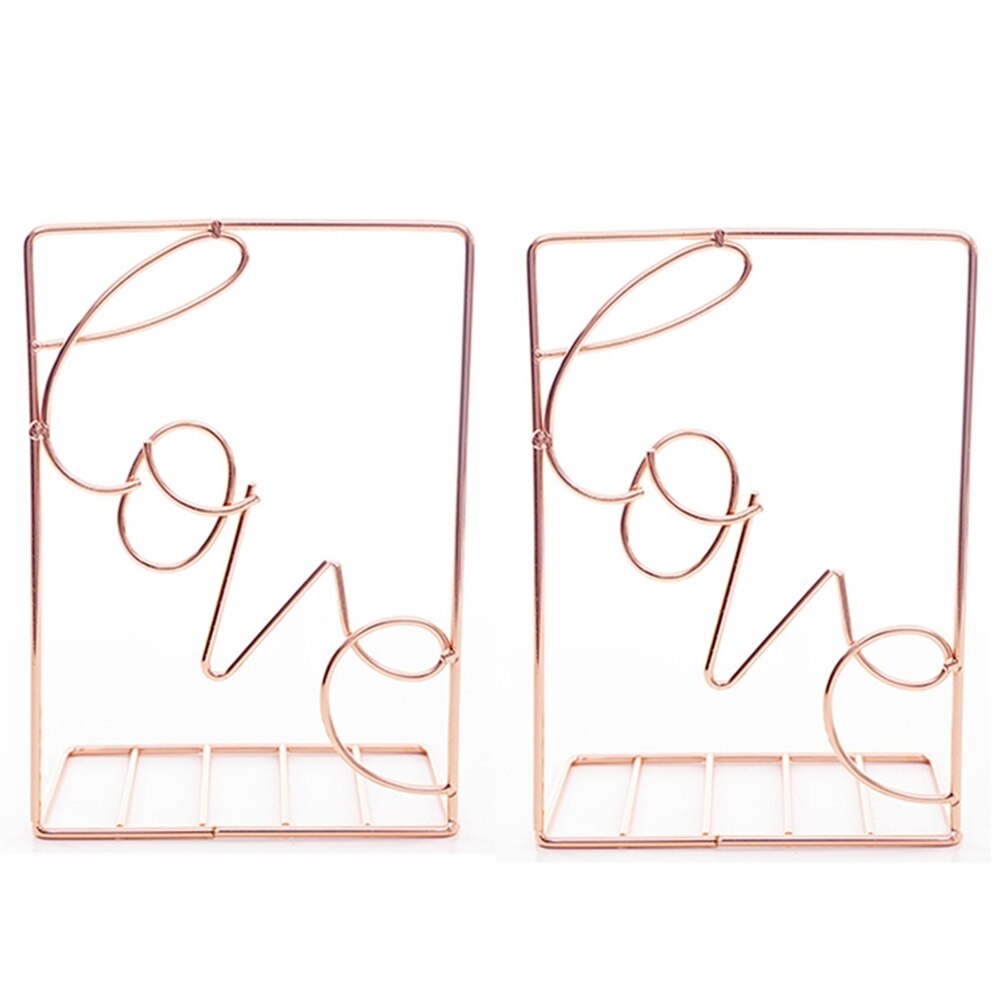 heart-shaped storage rack Metal Bookends Book Supp... – Grandado