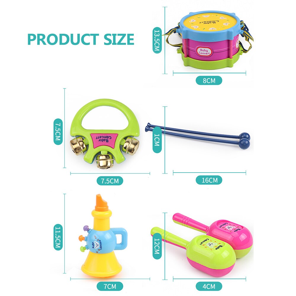 Kids Musical Instrument Toys Drum Set Includes Dru... – Grandado