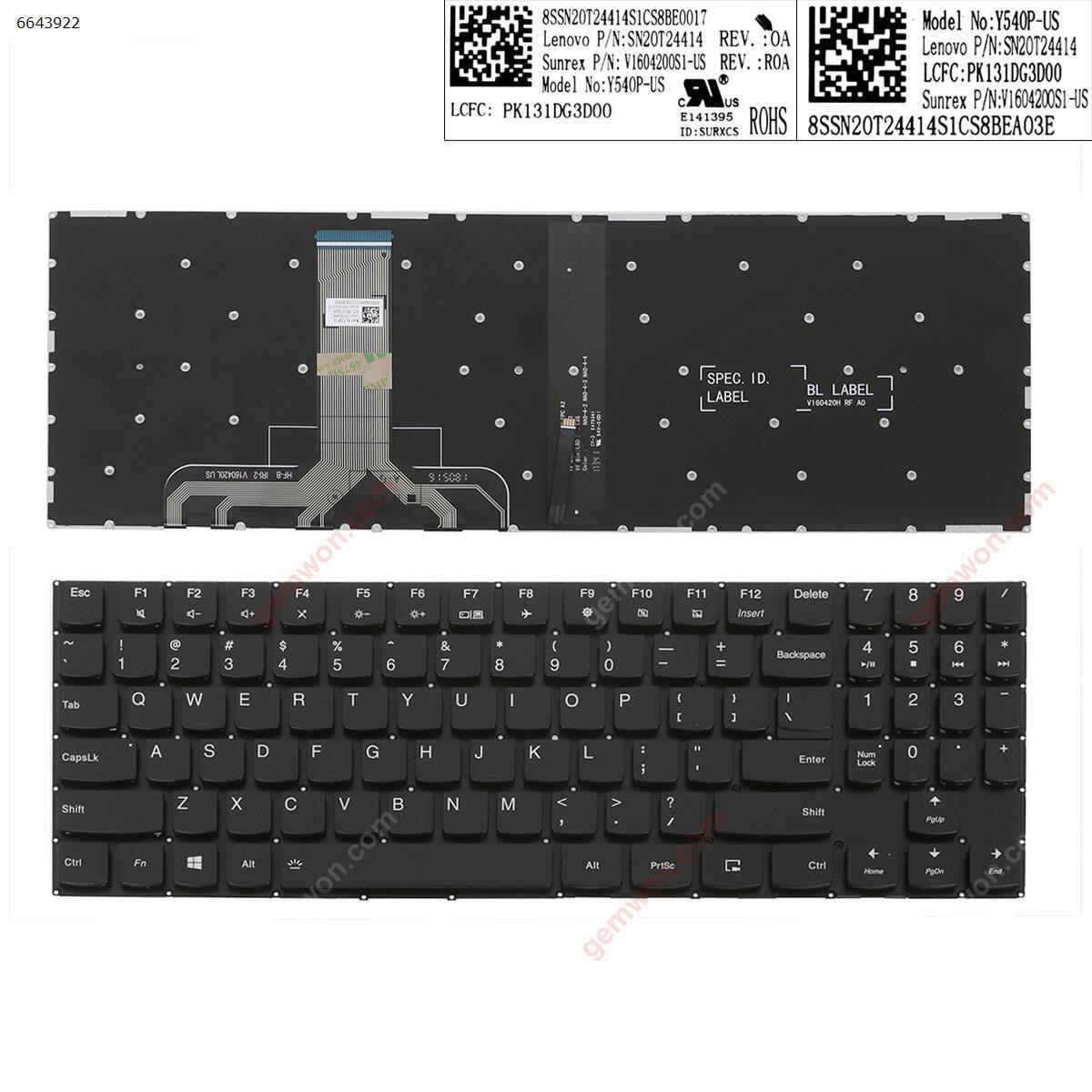 US Keyboard for Lenovo Legion Y530-15ICH Y7000P-10... – Grandado