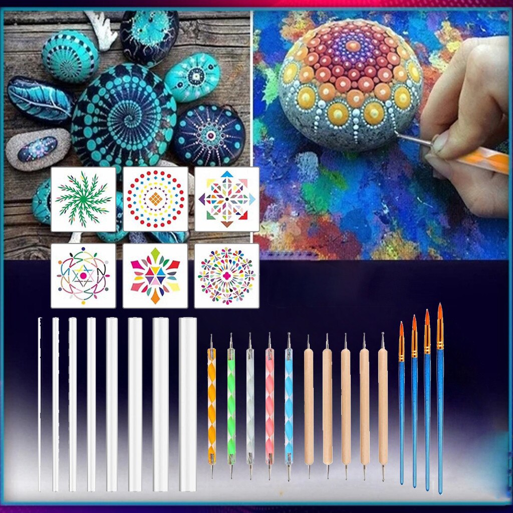Pattern Dotting Tools Set Stone Painting Kit Pen B... – Grandado