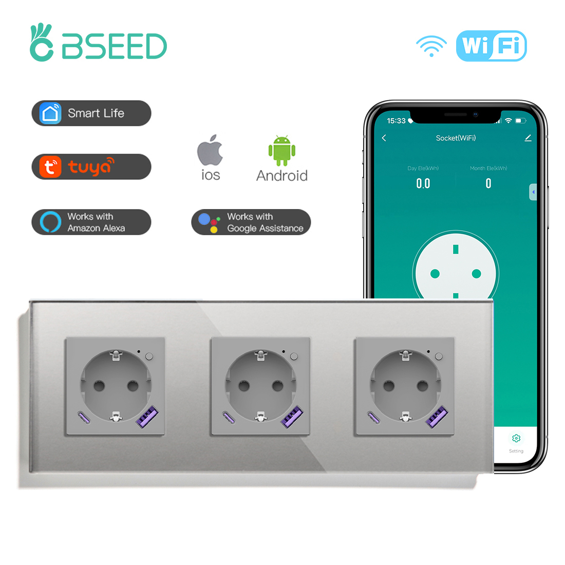 Zaad Wifi Stopcontacten Eu Standaard Usb-Stopconta... – Grandado