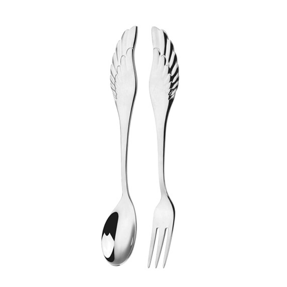 Home Practical Stainless Steel Spoon Fork Angel Wi... – Grandado