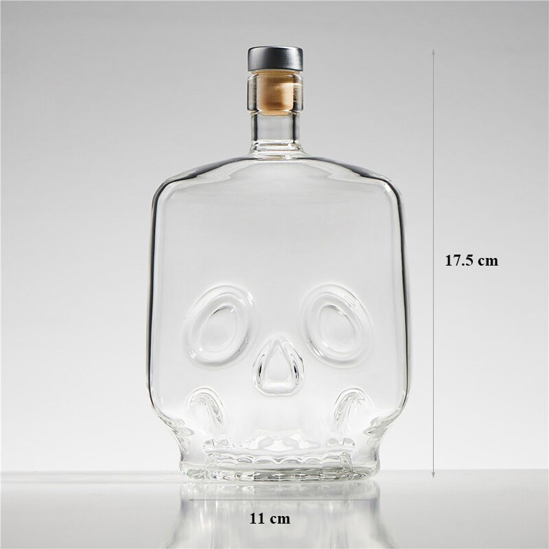 Lead-free glass novelty skull shaped whiskey decan... – Grandado