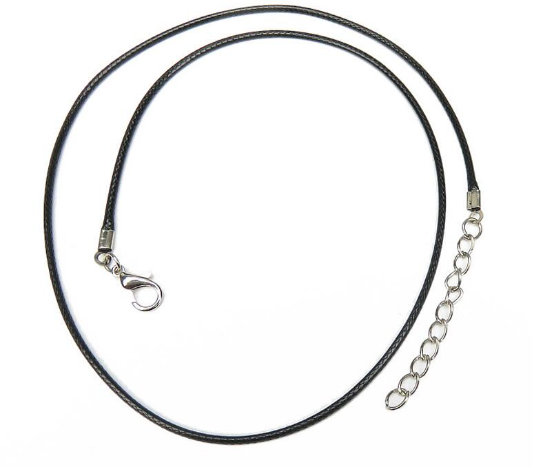 10PCS/Lot Black Leather Cord Wax Rope Chain Neckla... – Grandado