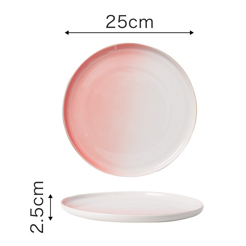 Luxury Pink Dinner Plate Dessert Salad Noodle Bowl... – Grandado