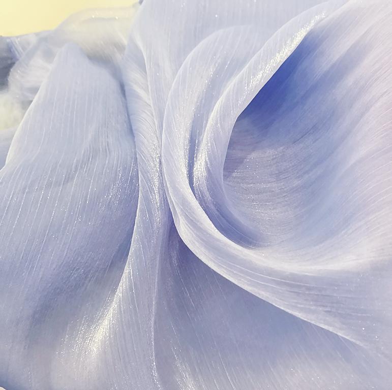 Glitter crêpe stof Organza zilveren zijde rimpel z... – Grandado