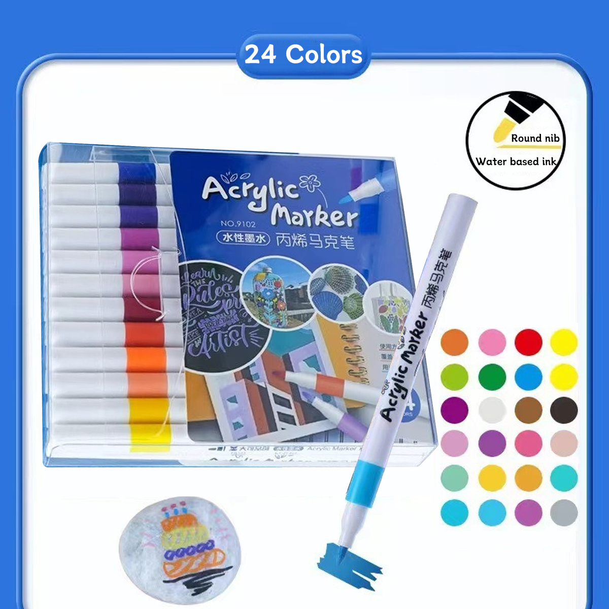 Acrylic Marker 24-80 Colors Pen Set for Draw Sketc... – Grandado
