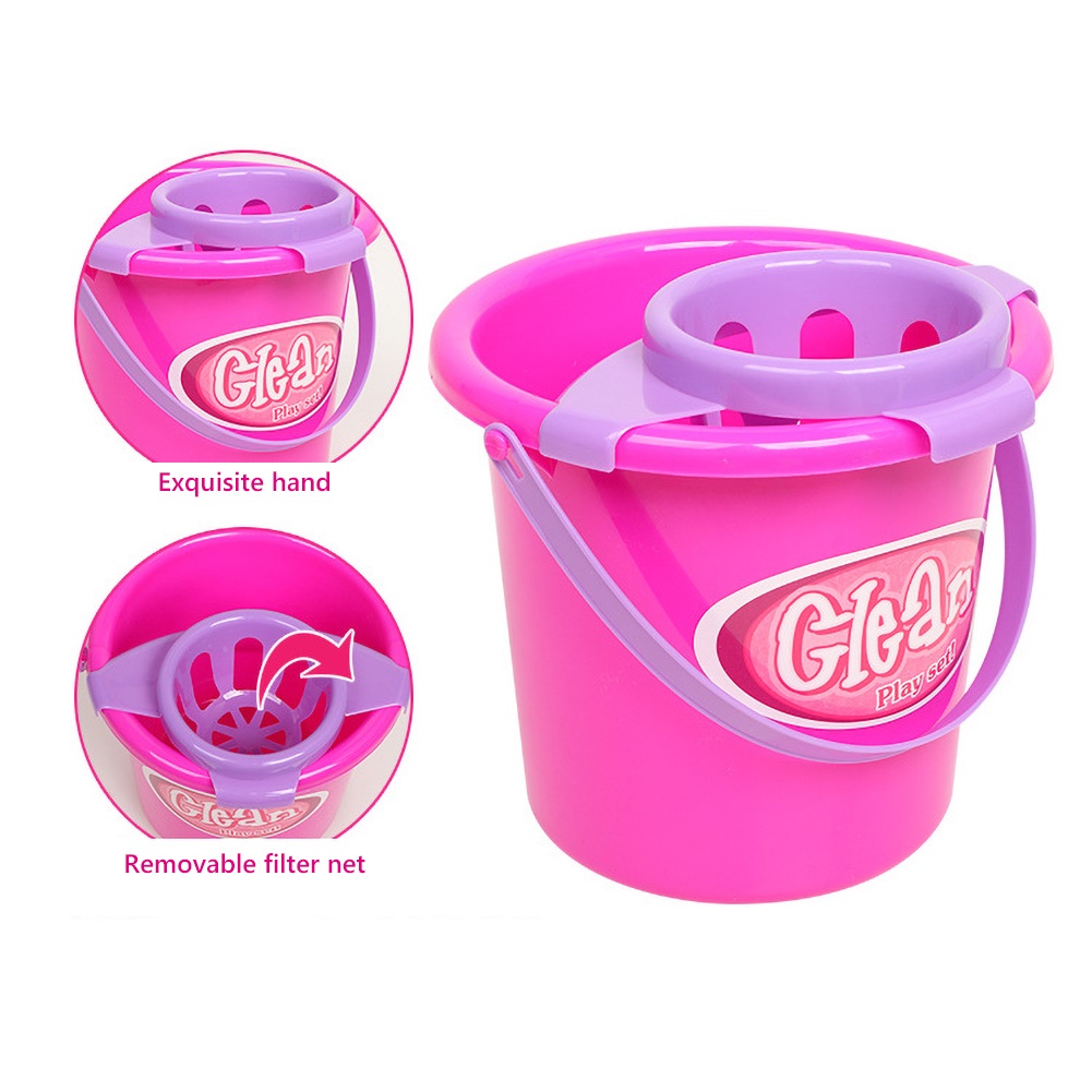6Pcs Girls Pink Color Simulation Broom Mop Bucket ... – Grandado