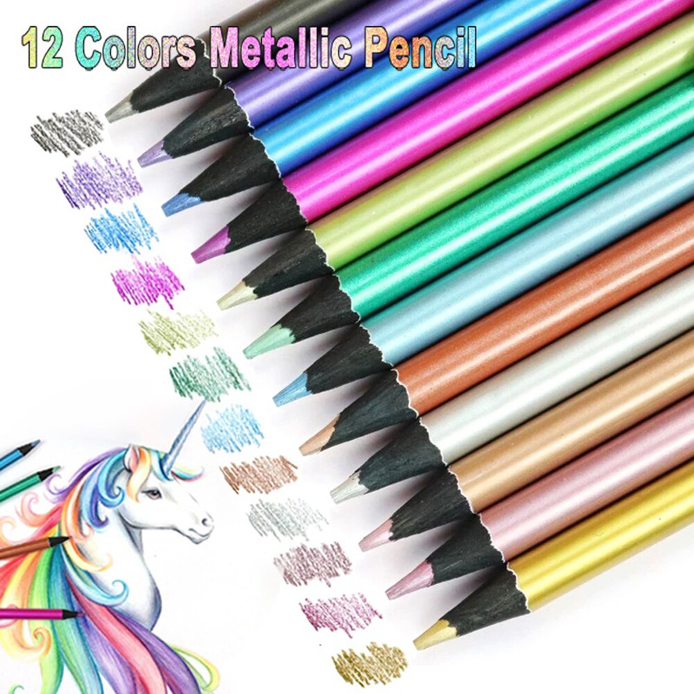 12/18 Colors Metallic Pencil Colored Drawing Penci... – Vicedeal