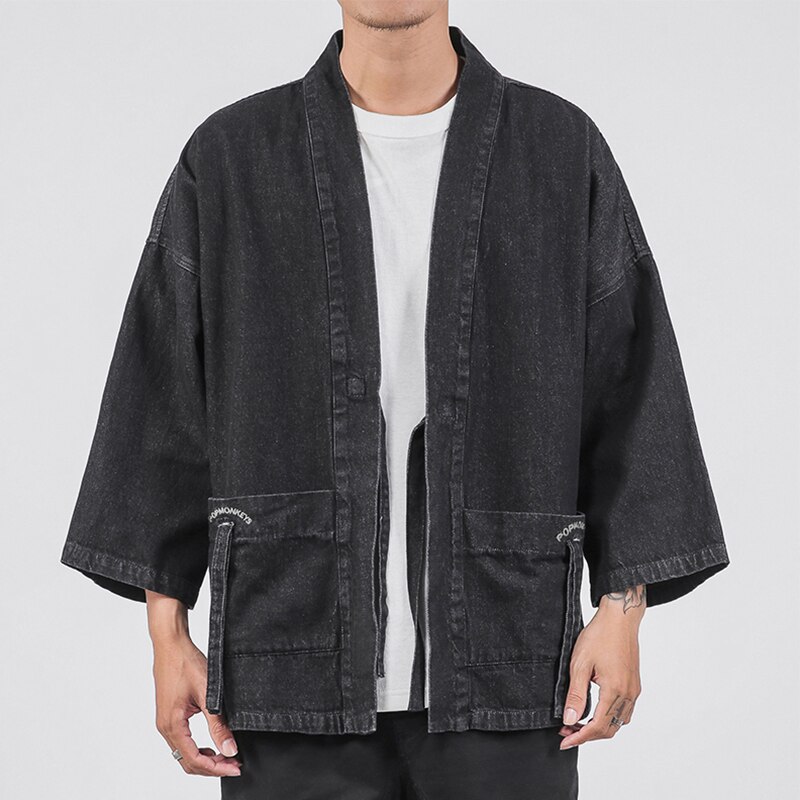 Men Denim Kimono Jacket Japan Style Harajuku Shoul... – Vicedeal