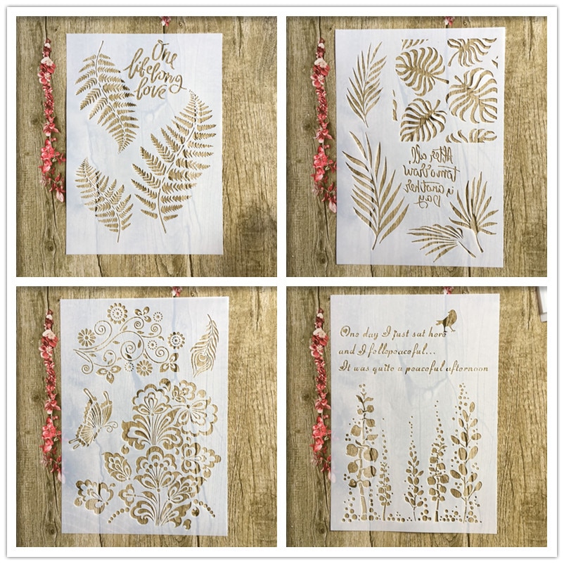 4Pcs/Alle A4 Blad Vlinder Boom Diy Gelaagde Stenci... – Grandado