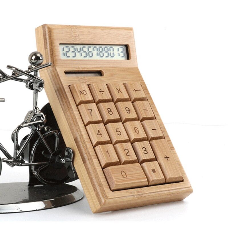 Bamboo Office Calculator 12 Digit LCD Display Scho... – Grandado