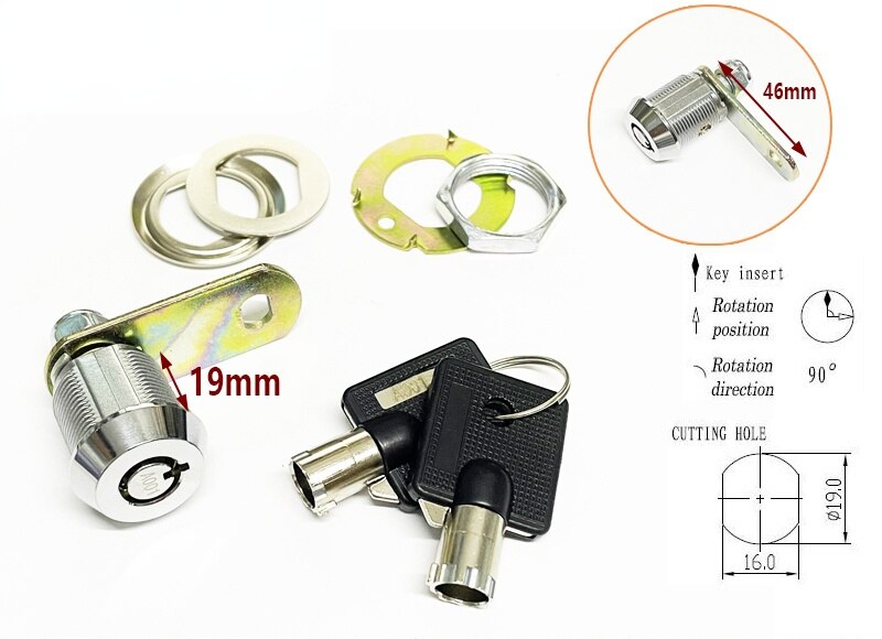 Kast Cam Lock Met Tubular Key Home 19Mm Lade Mailb... – Grandado