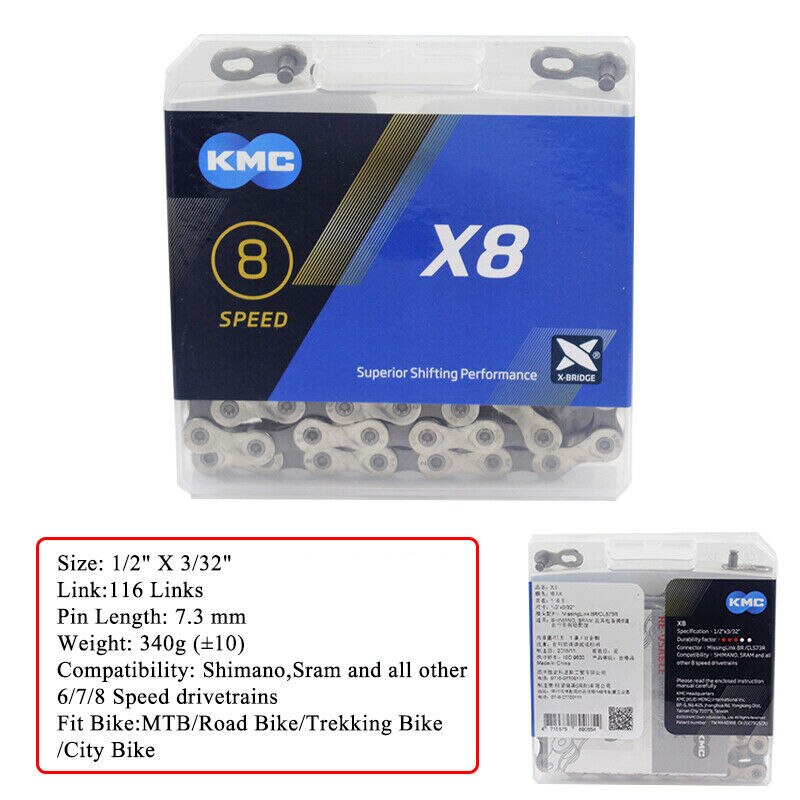 KMC 6/7/8/9/10/11 Speed Chains MTB Bike Cassette C... – Grandado