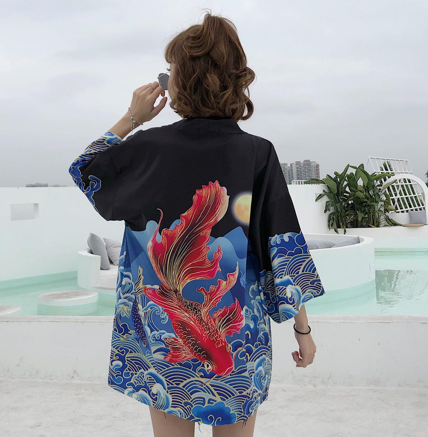 Japanese Yukata Kimono Summer Top Japan Printed Cr... – Grandado