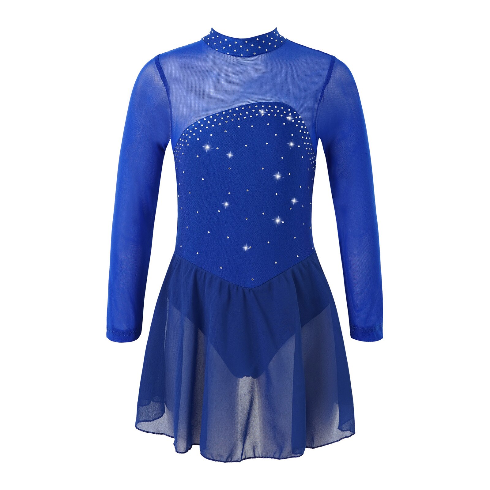 Kids Girls Figure Skating Dress Shiny Rhinestone B... – Grandado