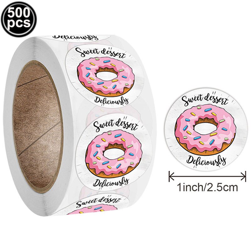 500X Donut Theme Party Decor Sticker Donut Sticker... – Grandado