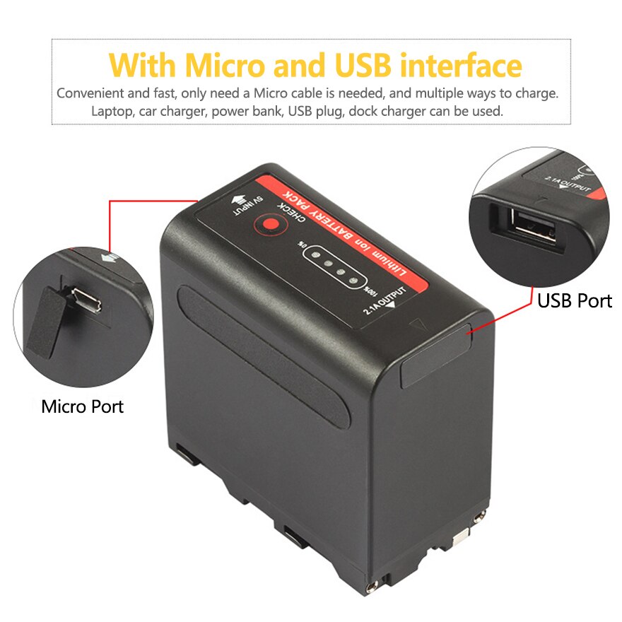 NP-F980 NP-F970 7.2V 7800mAh Camcorder Battery wit... – Grandado