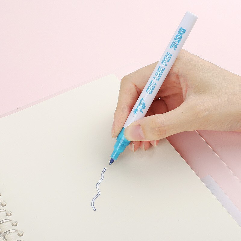 8 Colors Outline Marker Metallic Double Lines Pen ... – Grandado