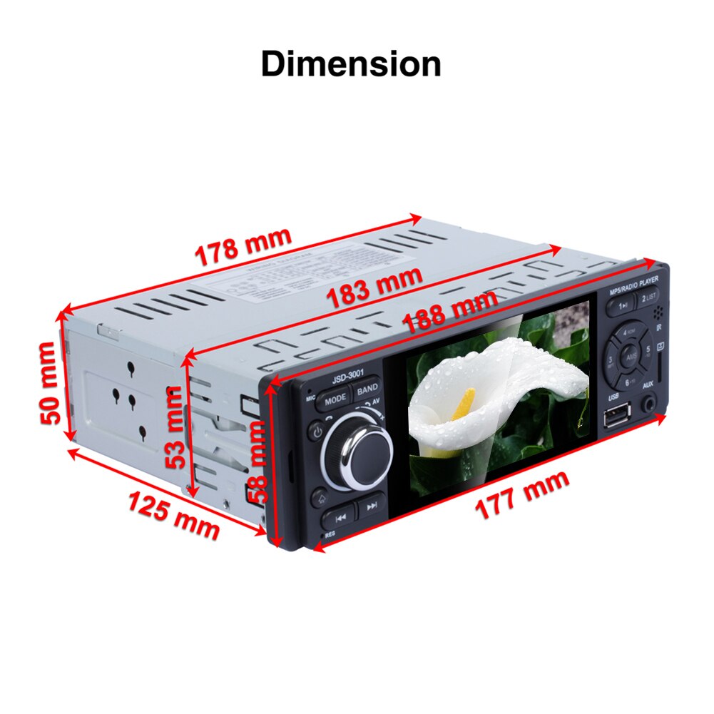 JSD-3001 Single 1 DIN Car Radio Multimedia Video P... – Grandado