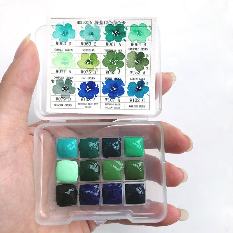 Green and blue series 12-color Mini box package fo... – Grandado