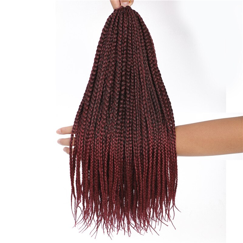 Crochet braid 18 inch box braid 22 Roots/pcs Blond... – Grandado