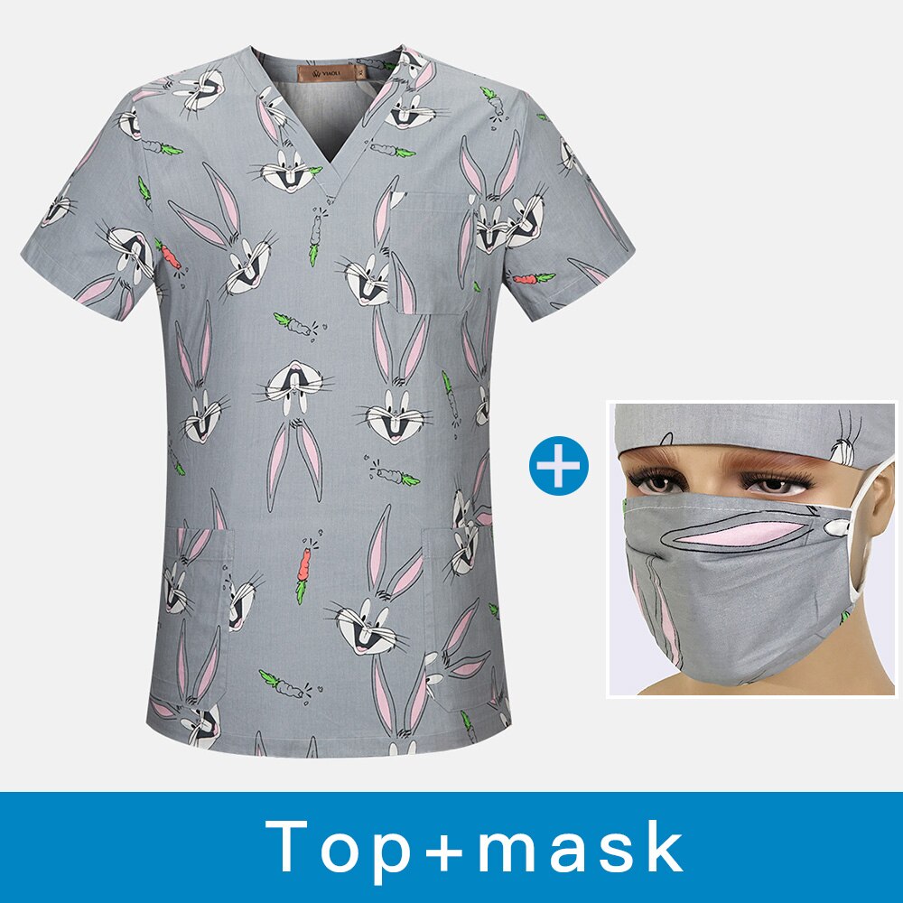 cotton cartoon Gray rabbit animal print care scrub... – Vicedeal