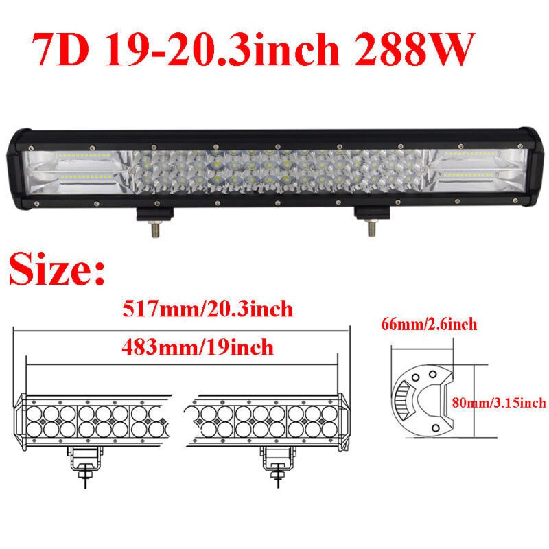 20 "23" 28 "31" 3 rangées barre de lampe LED tout-... – Grandado
