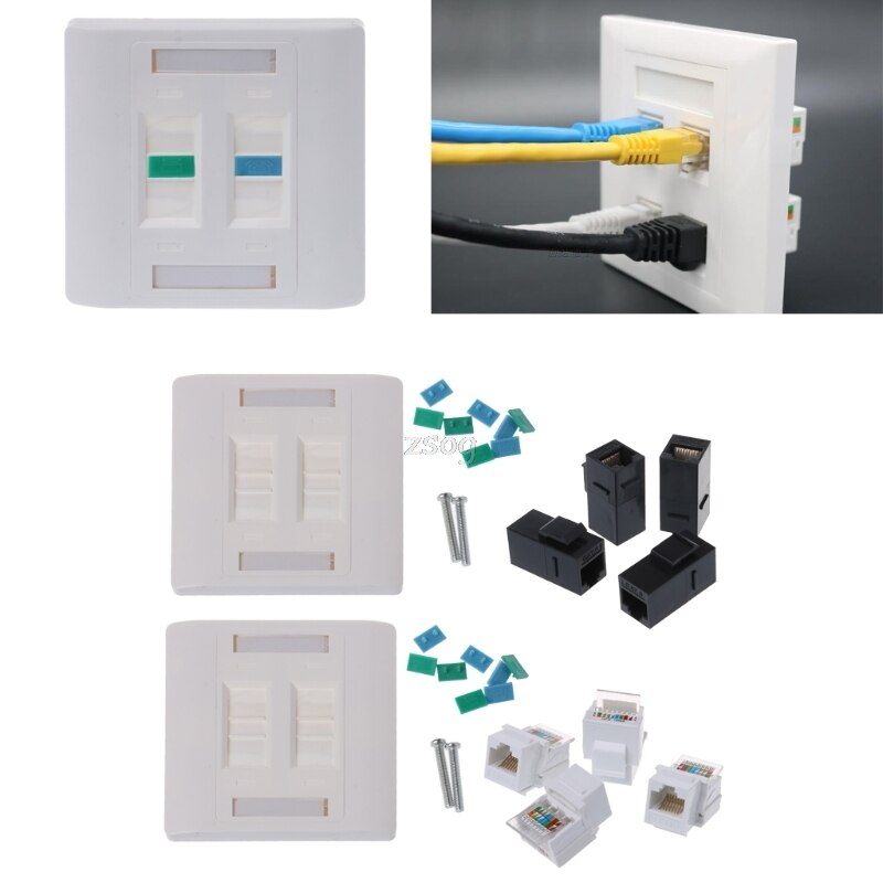 Wall Plate 4 Ports CAT5e/CAT6 RJ45 Network 86mm St... – Vicedeal