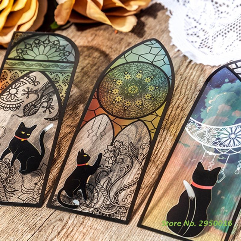 6 pcs/set Cute Black Daily Series Bookmark PVC Mat... – Vicedeal