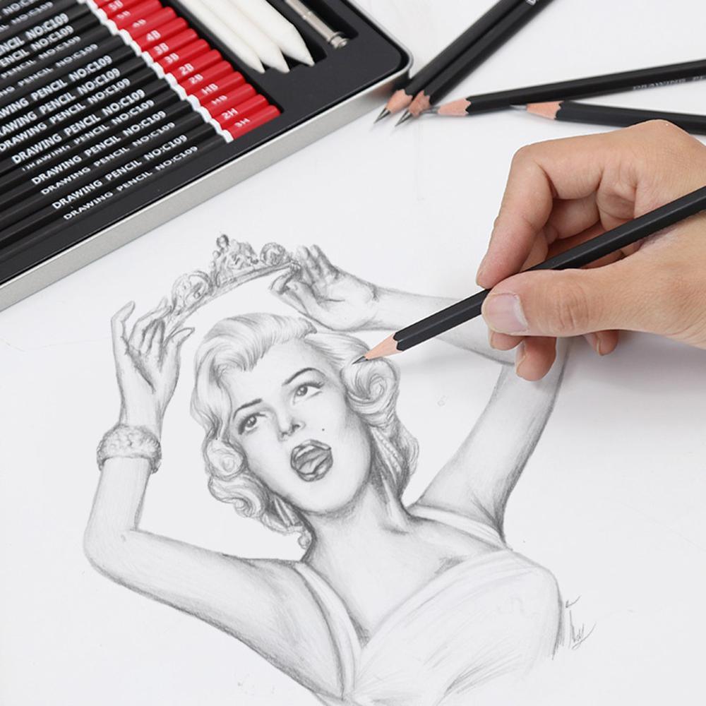 30pcs/set Sketching Pencil Drawing Kit 2H HB 2B 3B... – Grandado